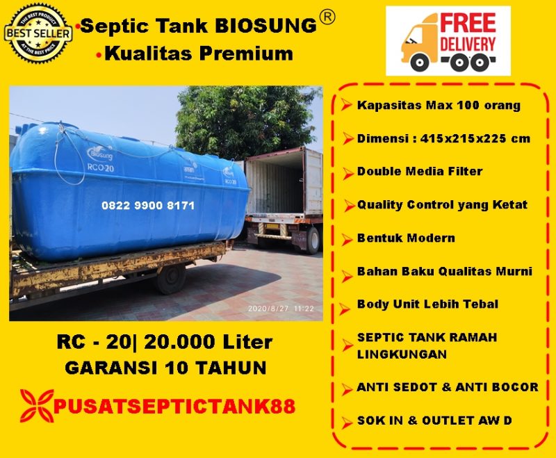BIO SEPTIC TANK BIOTECH RC 20 20.000 LITER. STP BIOTECH BIOMASTER ...