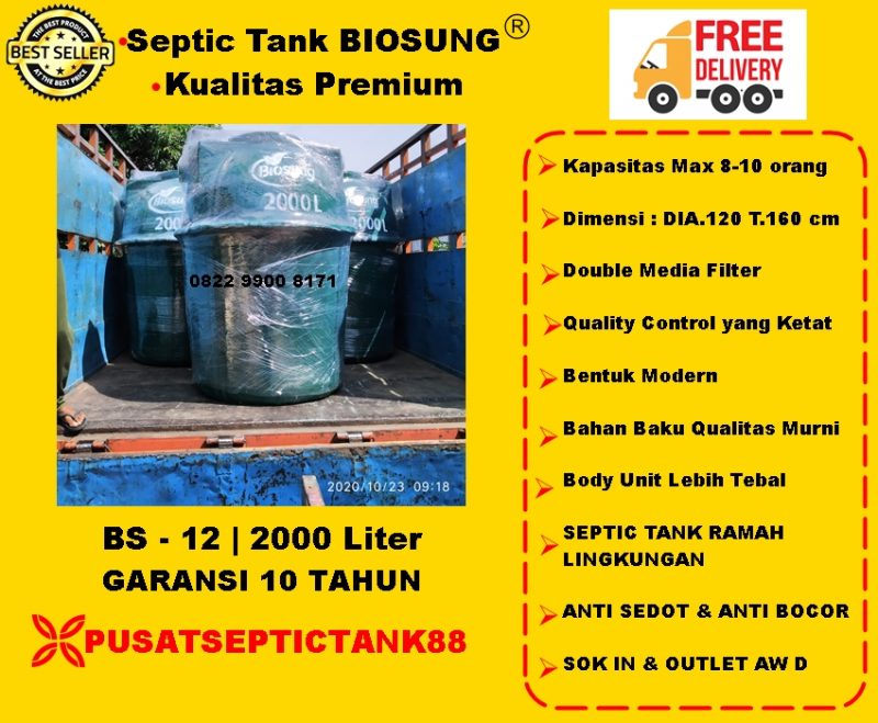 BIO SEPTIC TANK BIOTECH BT 12 2000 LITER. SEPTIC TANK BIOFIL – PT ...